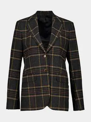 PAULA Check Houndstooth Blazer - Brown