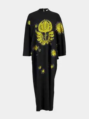 PAULA Areta Black Sequin Embroidered Kaftan