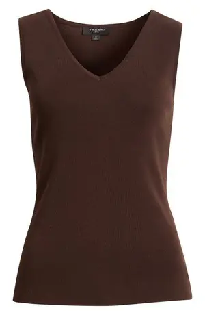 TAHARI ASL Ribbed V-neck Sweater Vest