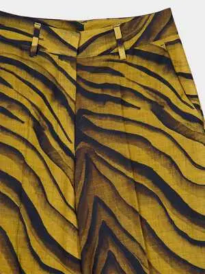 PAULA Stacy Tigerstripes Wide-leg Tailored Twill Pants