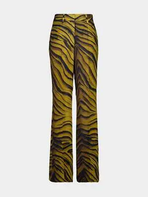 PAULA Stacy Tigerstripes Wide-leg Tailored Twill Pants
