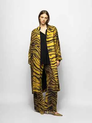 PAULA Oliver Tigerstripes Oversized Printed Coat