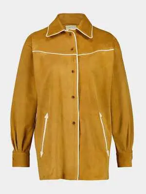 PAULA Narcisa Golden Suede Embroidered Cowboy Shirt