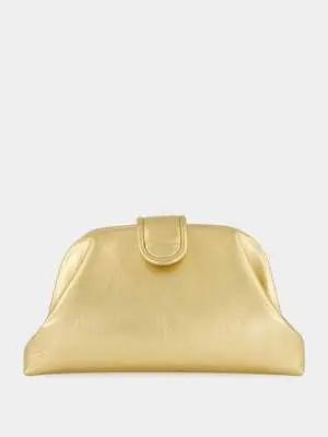 PAULA Mavie Leather Clutch - Gold