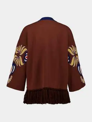 PAULA Jade Jacquard Sweater With Fringe