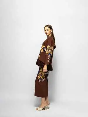 PAULA Jade Jacquard Sweater With Fringe