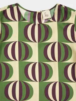 PAULA Gray Modernchess Printed Silk Twill A-line Dress - Multicolour