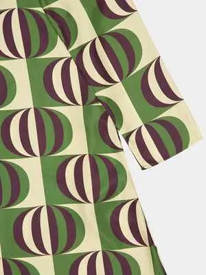 PAULA Gray Modernchess Printed Silk Twill A-line Dress - Multicolour
