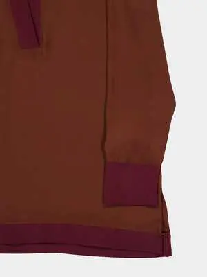 PAULA Diane Potting Soil Silk V-neck Long-sleeve Blouse - Brown