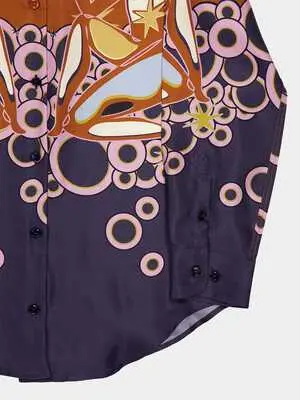 PAULA S Amethyst Soulprint Silk Twill Shirt - Orange