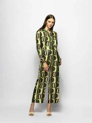 PAULA S Amethysta Modernchess Printed Silk Twill Shirt - Multicolour
