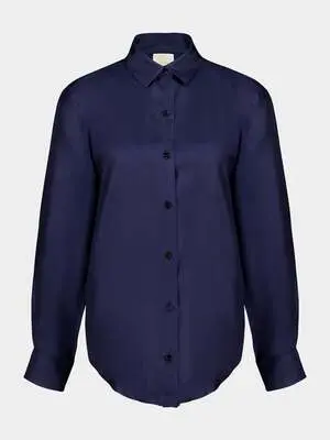 PAULA Ametista Silk Twill Peacoat Shirt