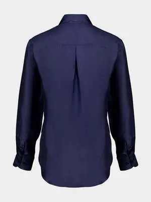 PAULA Ametista Silk Twill Peacoat Shirt