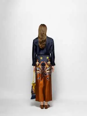 PAULA Ametista Silk Twill Peacoat Shirt