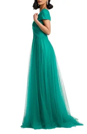 Tadashi Shoji Lace And Tulle Gown