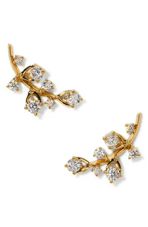 Nadri 18k Plated Ear Crawlers With Cubic Zirconia - Gold