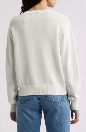 LoveShackFancy Sequin Flag Cotton Sweater