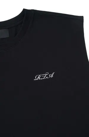 RtA Terry Muscle Tee - Black Cursive