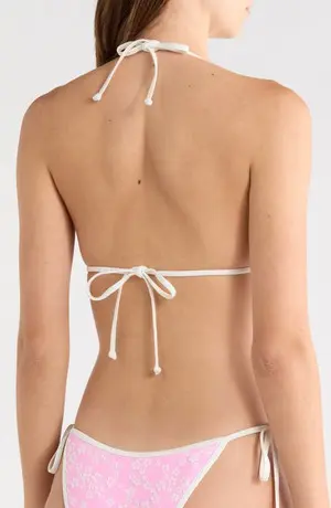 KULANI KINIS Triangle Bikini Top With Floral Pattern