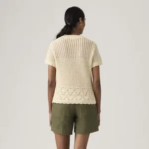 LEVI'S Isabelle Crochet Short Sleeve Sweater - Seedpearl