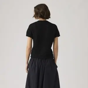 LEVI'S Isabelle Crochet Short Sleeve Sweater - Anthracite Night