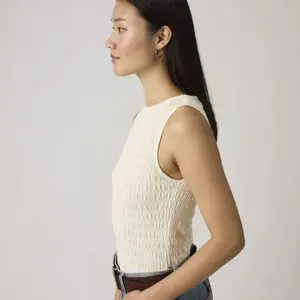 LEVI'S Bella Smocked Tank Top - Egret
