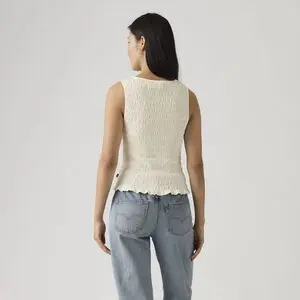 LEVI'S Bella Smocked Tank Top - Egret