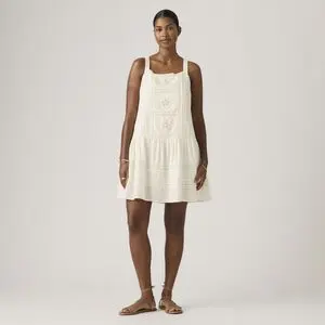 LEVI'S Kate Mini Dress With Square Neckline And Tiered Design - Cloud Dancer