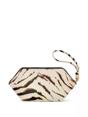 GANNI Bou Zebra-print Clutch Bag