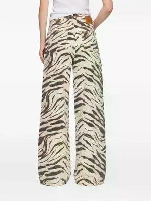 GANNI Lari Zebra Print Jeans