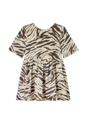 GANNI Zebra-print Denim Dress