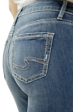 SILVER JEANS CO. Suki Curvy Mid Rise Skinny Jeans - Uncharted