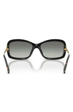 Tory Burch 56mm Rectangular Sunglasses - Black/grey Gradient