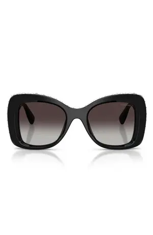SWAROVSKI Embellished Butterfly Sunglasses - Black/gradient Grey
