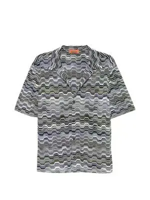 Missoni Zigzag-knit Camp-collar Shirt