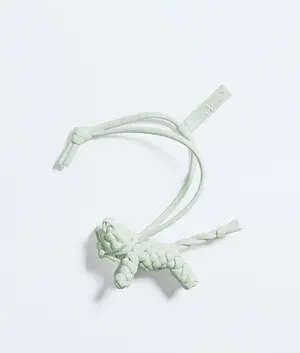 Bottega Veneta Intreccio Nappa Leather Cat Charm - Glacier