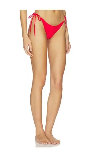 Luli Fama High Tide Knot Seamless Ruched Back Brazilian Bikini Bottom