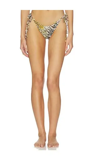 Luli Fama Tigressa Seamless Ruched Back Brazilian Bikini Bottom - Multicolor