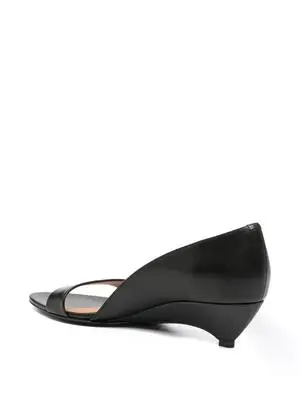 JIL SANDER Leather Kitten Heel Open Toe Sandals