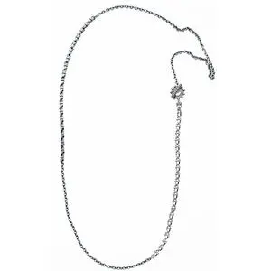 GEM KINGDOM Ex Voto Textured Link Necklace - Silver