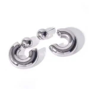 ISAIAH 54:17 The Milan Sculptural Sterling Double Hoop Earrings - Silver
