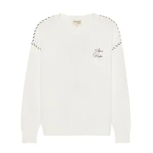 ELLSWORTH + IVEY Riley Crewneck Sweater - White