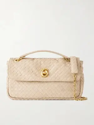 Bottega Veneta Madison Intrecciato Leather Shoulder Bag - Neutrals