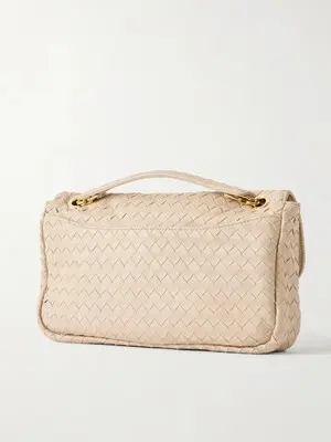 Bottega Veneta Madison Intrecciato Leather Shoulder Bag - Neutrals