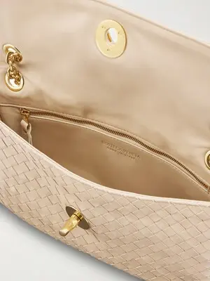 Bottega Veneta Madison Intrecciato Leather Shoulder Bag - Neutrals