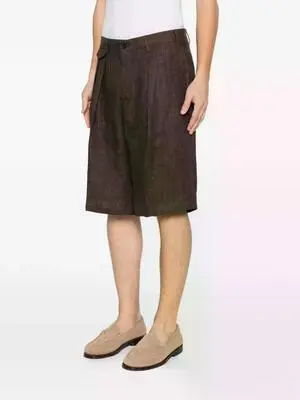 BRIGLIA 1949 Dark Pleated Detail Shorts