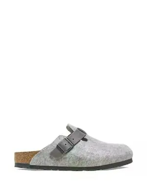 BIRKENSTOCK Boston Leather Mules - Grey