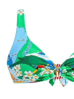 Seafolly Graphic Print Ring Detail Bikini Top