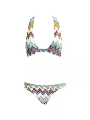 Missoni Zigzag-knit Bikini - White