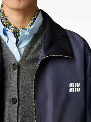 Miu Miu Logo Patch Zip-up Jacket